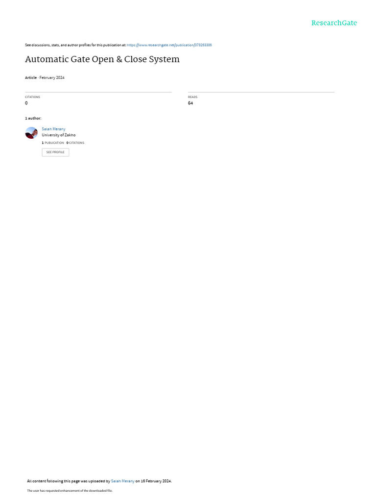 Automatic Gate Report | PDF | Rectifier | Electric Motor