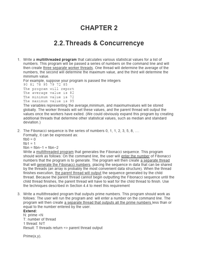 Chapter2.2-Thread Concurrent | PDF | Thread (Computing) | Sequence