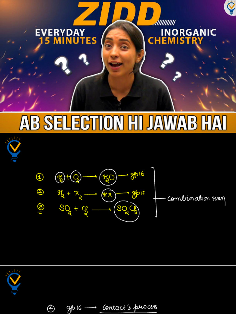 Zidd Series Inorganic Chemistry Vora Classes Day 1 | PDF