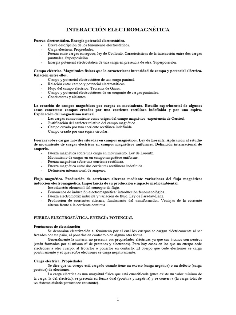 Teoría Electromagnetismo | PDF | Electromagnetismo | Campo eléctrico