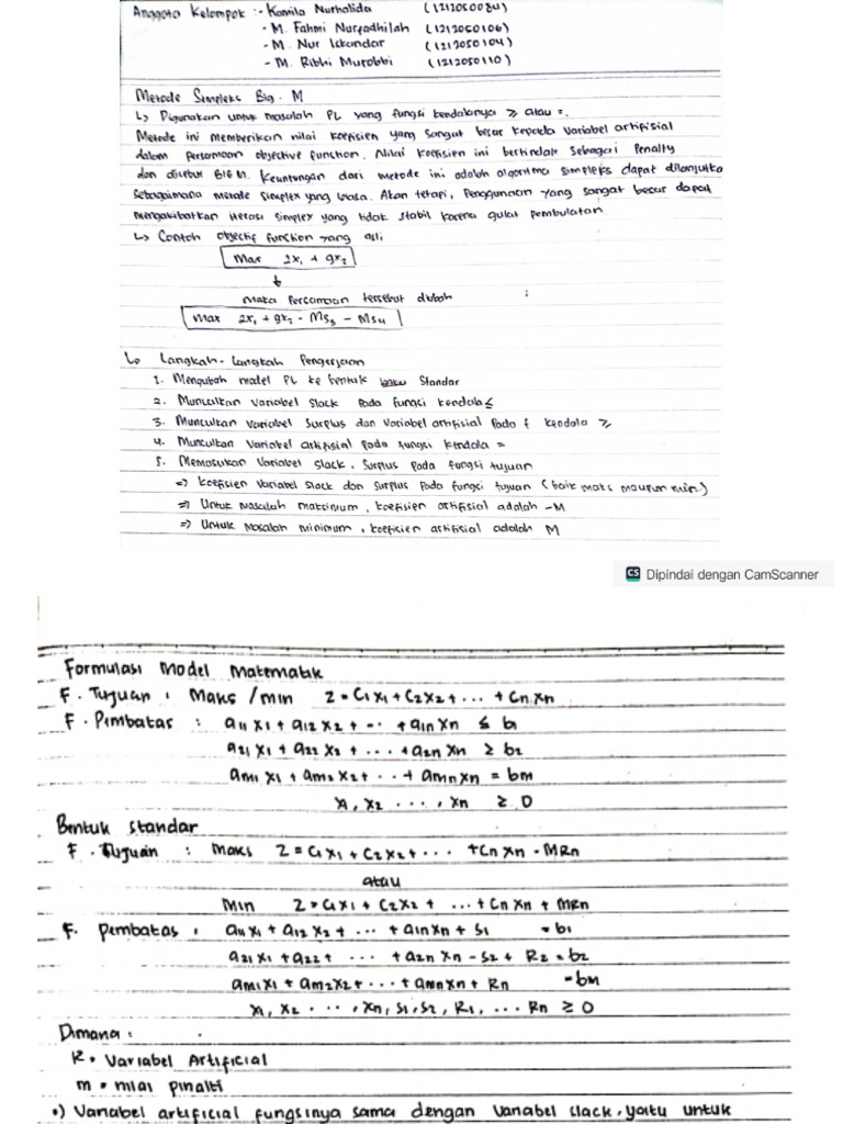 RESUME PROGLIN METODE BIG M - Kelompok 6 | PDF