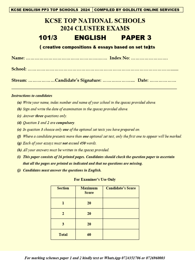 Eng Top Schools Pp3 2024 | PDF | Games & Activities | Young Adult