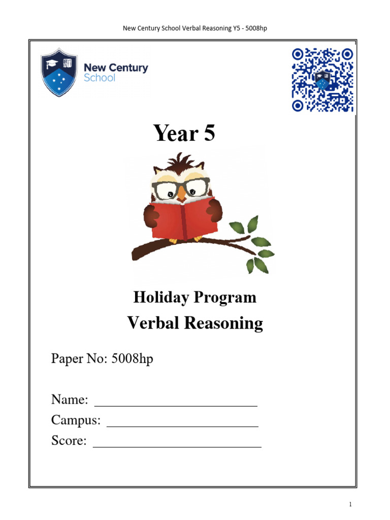 Year 5: Verbal Reasoning | PDF