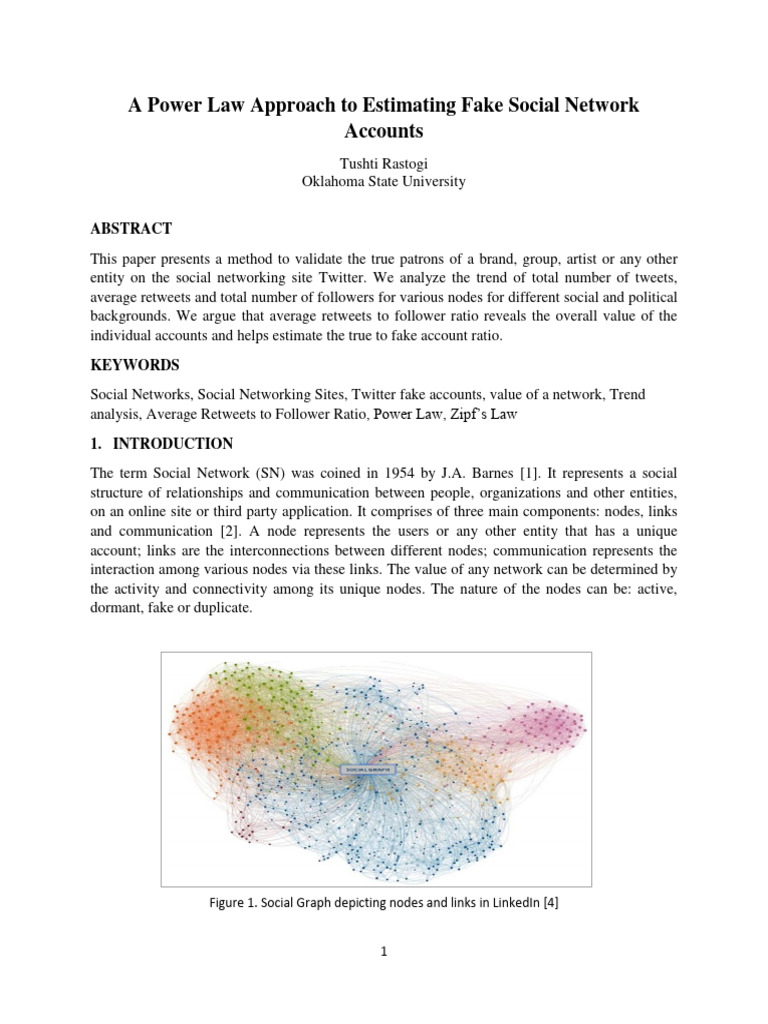 A Power Law Approach To Estimating Fake Social Network Pdf Social Networking Service Facebook