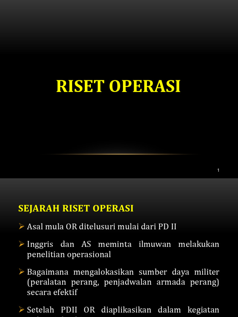 Sejarah dan Definisi Riset Operasi | PDF | Komputer
