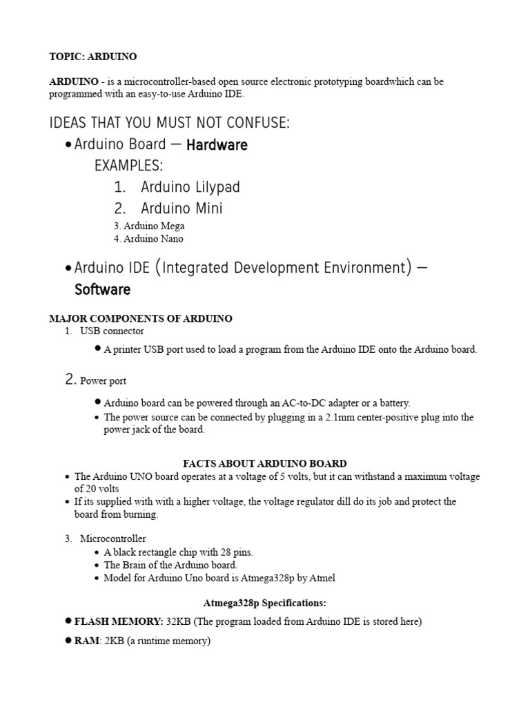 Arduino Reviewer From Pptx Pdf Arduino Computer Science 3508