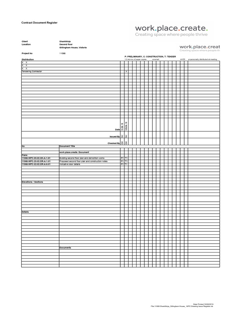 SharkNinja - Gillingham House - WPC Drawing Issue Register | PDF | Real ...
