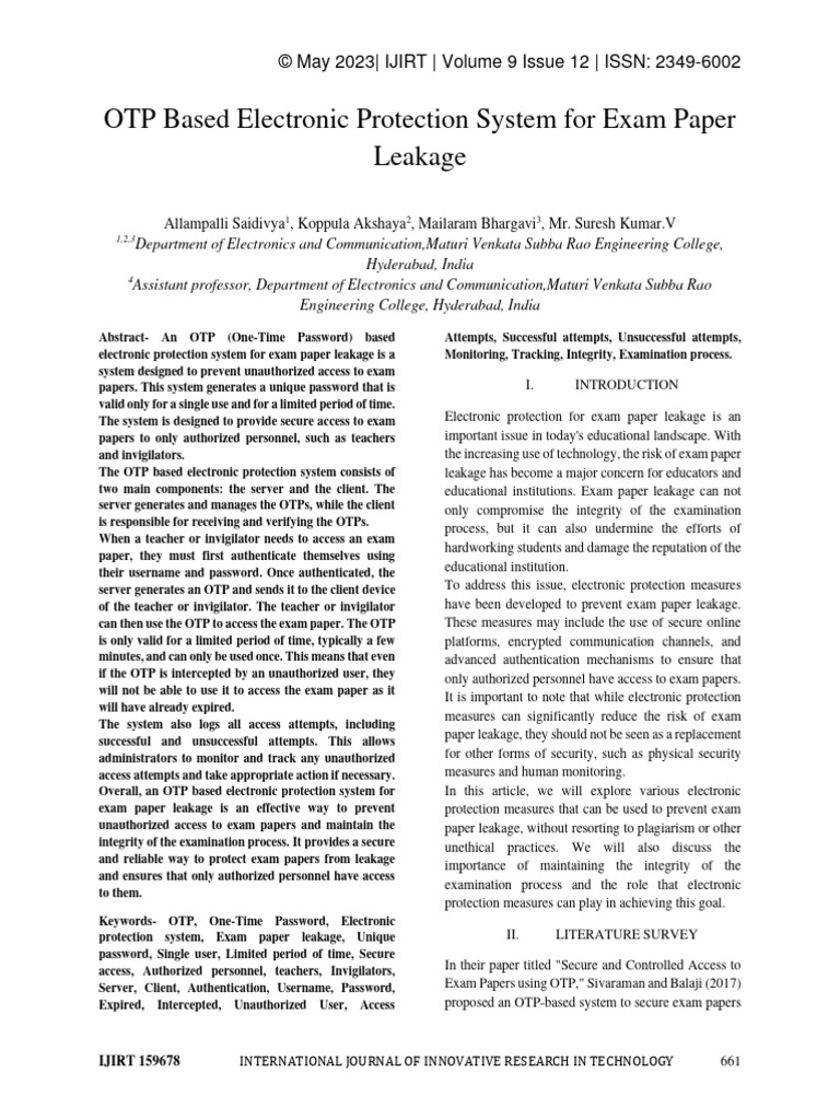 Ijirt159678 Paper | PDF | Authentication | Security