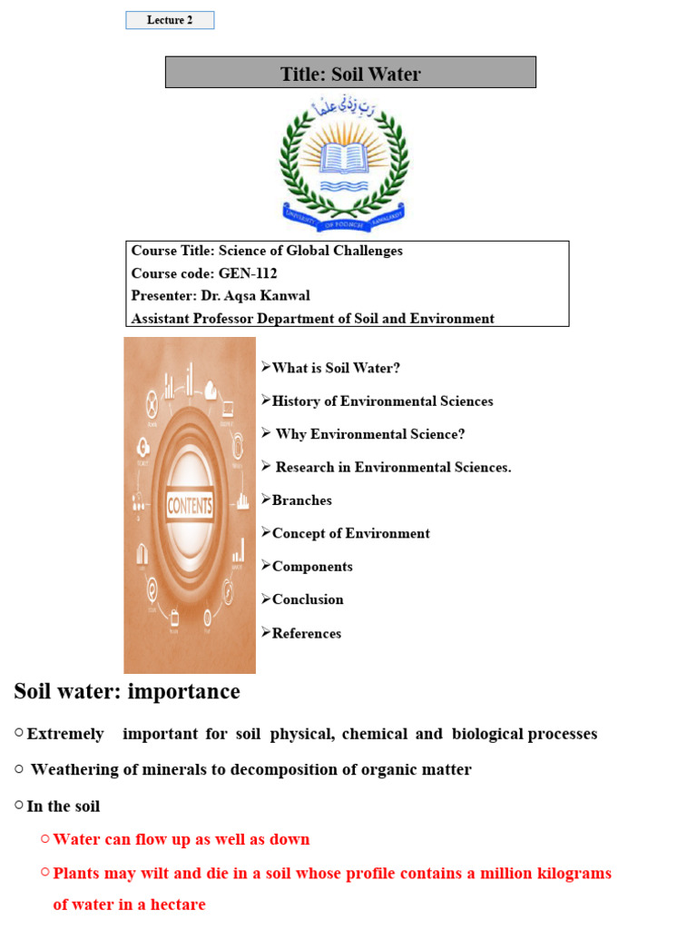 Soil Water | PDF | Soil | Water