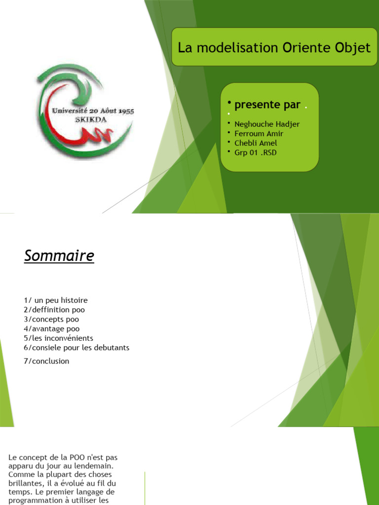 Introduction à la Modélisation POO | PDF | Programmation orientée objet ...