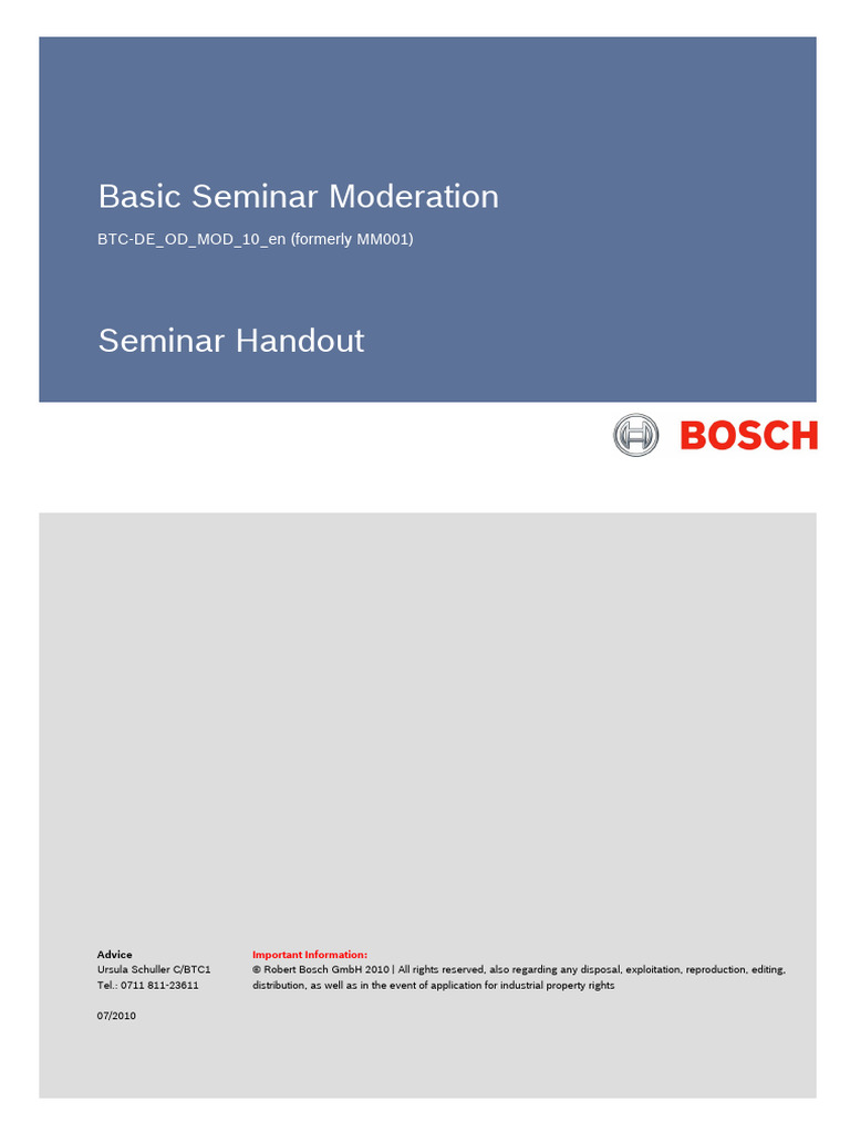 Handout Moderation | PDF | Communication | Brainstorming