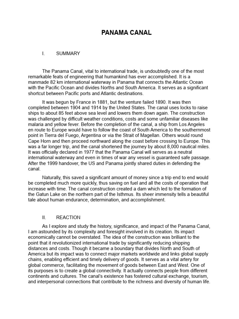 PANAMA CANAL | PDF | Panama Canal | Canal