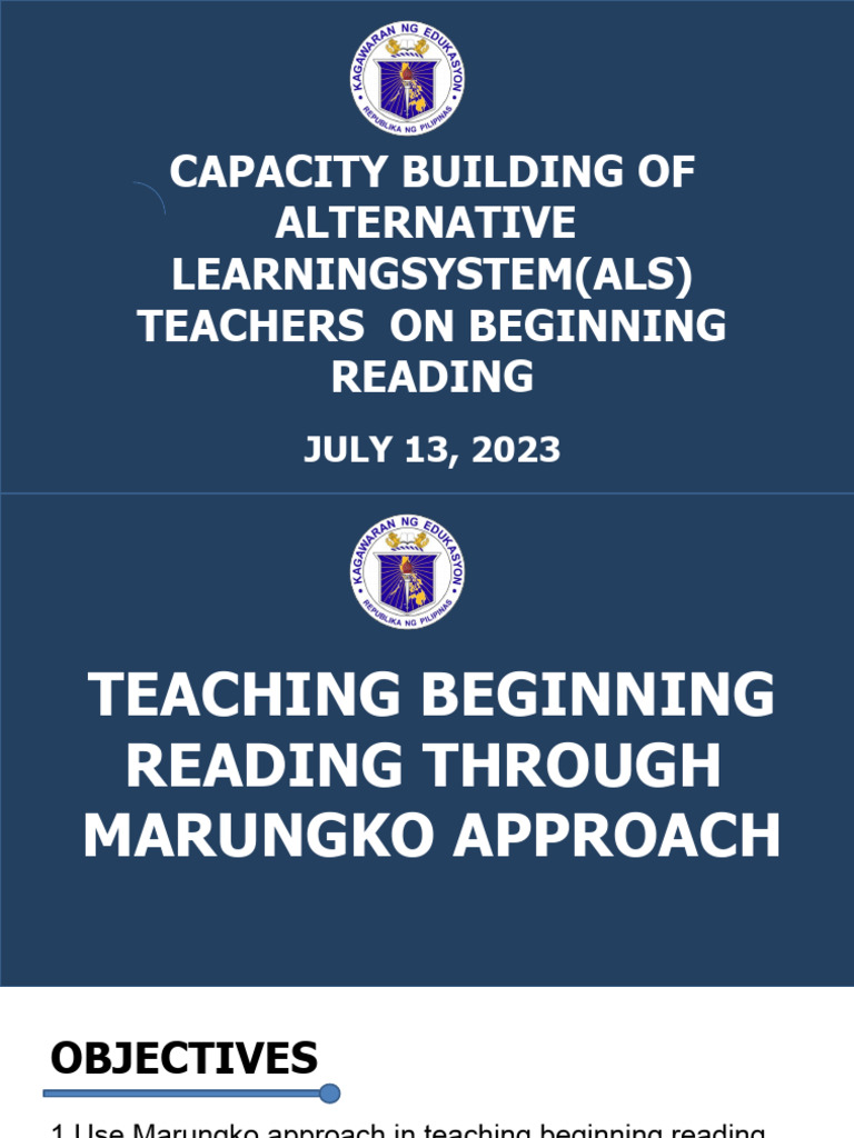 Liliosa b Diasanta Marungko Approach | PDF | Literacy | Reading Comprehension