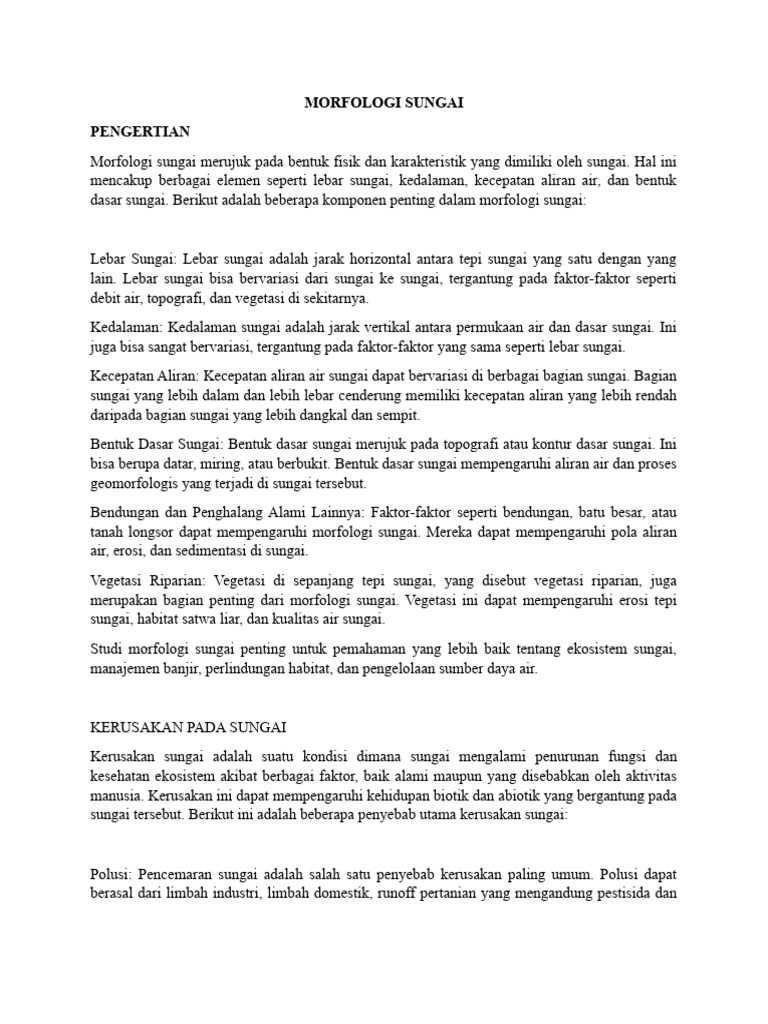 Morfologi Sungai | PDF