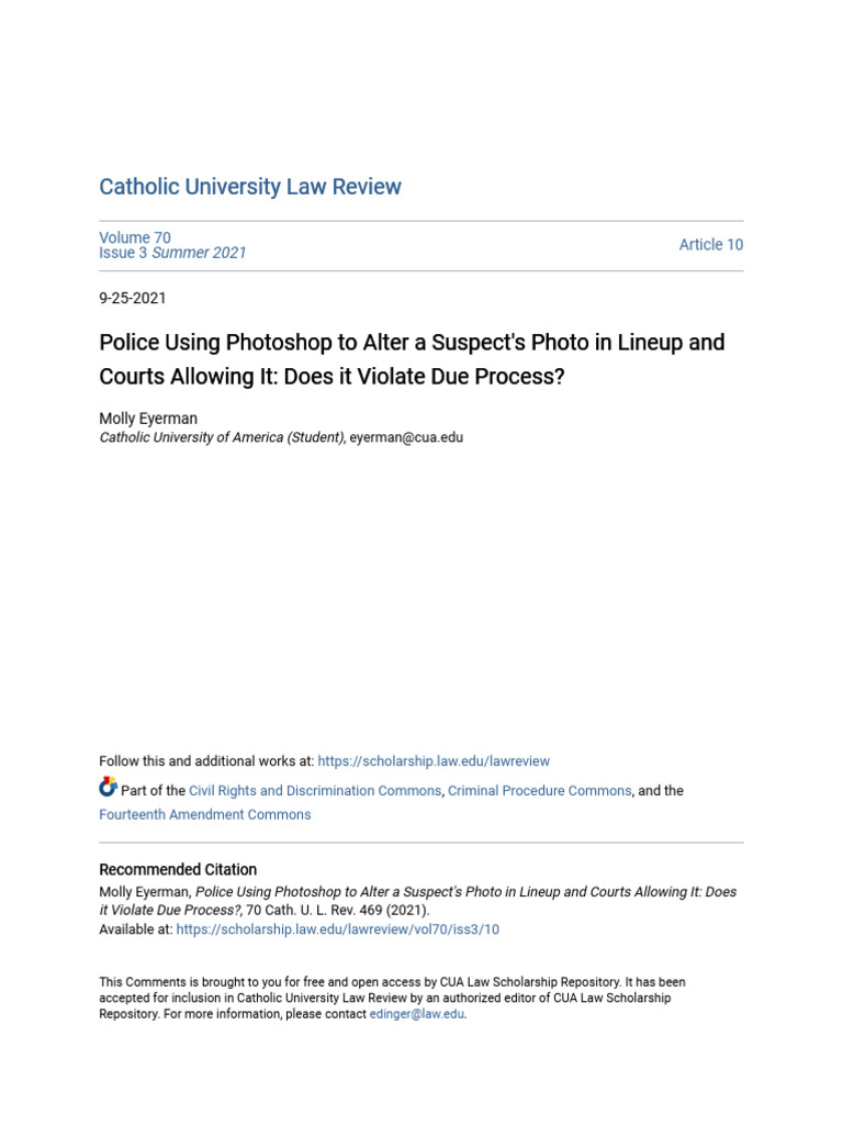 Police Using Photoshop To Alter A Suspects Photo in Lineup and C | PDF ...