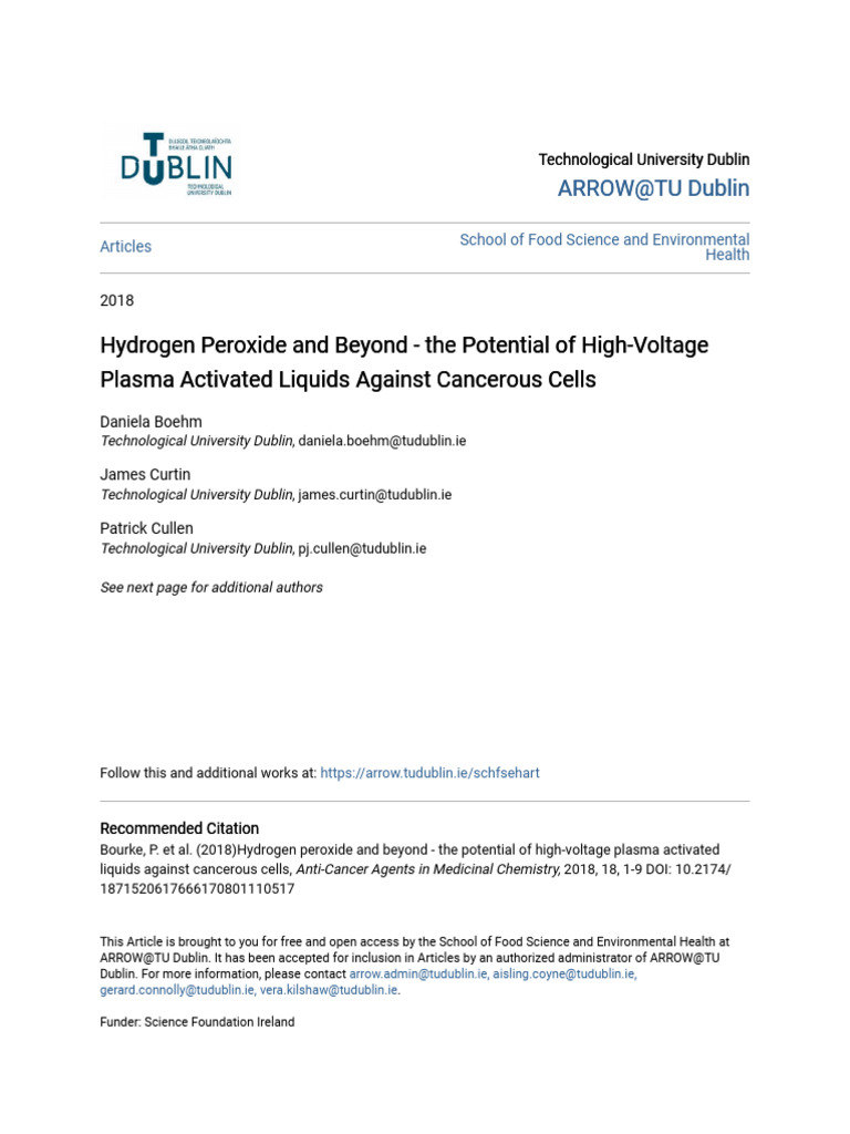 Hydrogen Peroxide and Beyond - The Potential of High-Voltage Plas | PDF ...