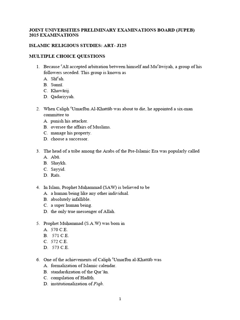 2015 Islamic Religious Studies | PDF | Hadith | Muhammad