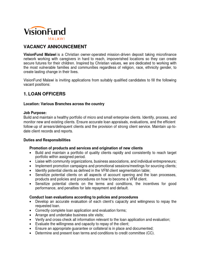 Loan Officer Data Entry Clerk and Office Assistant Advert Final | PDF ...