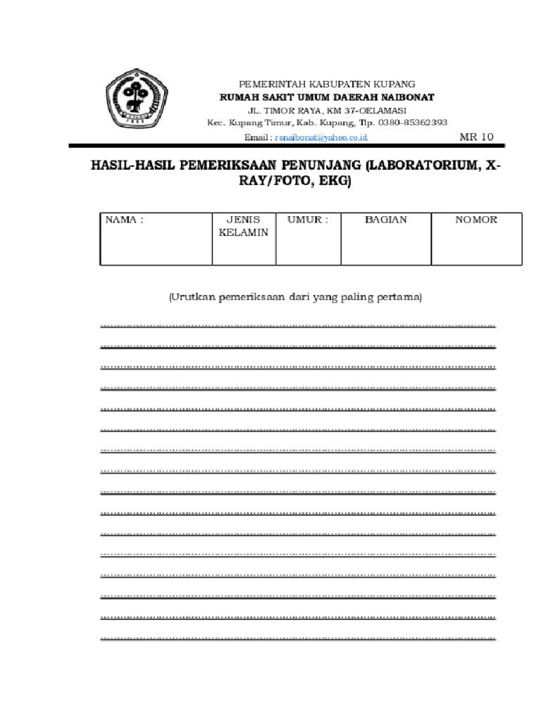 RM 10 HASIL-HASIL LAB, RONTGEN | PDF