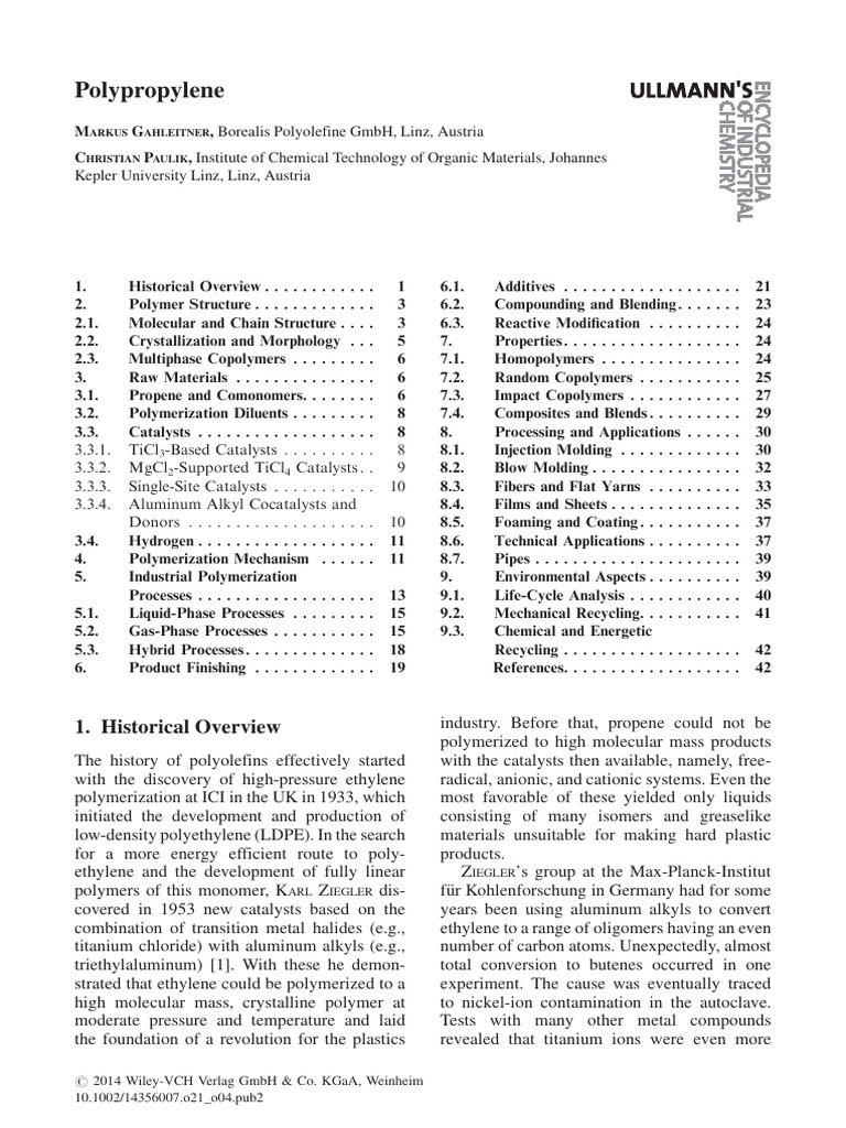 Ullmann S Encyclopedia of Industrial Chemistry - 2014 - Gahleitner ...