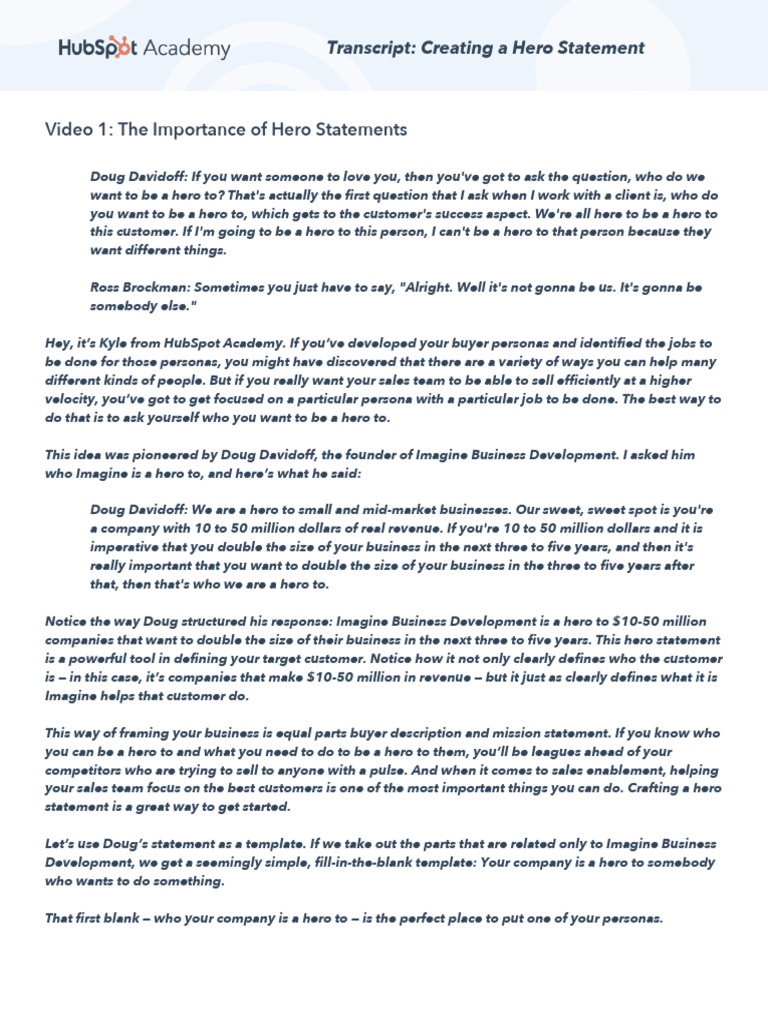 8 - Hero | PDF | Experience | Marketing