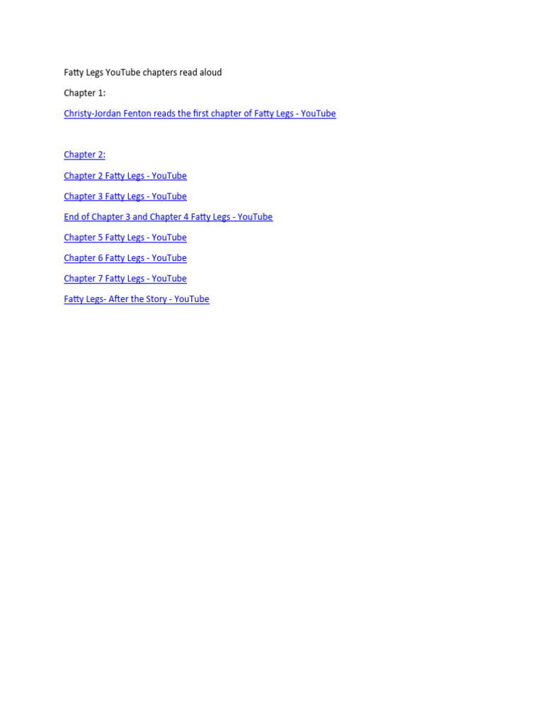 Fatty Legs Audio YouTube | PDF
