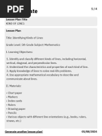 Kinds of Lines Lesson Plan for Kindergarten | PDF | Lesson Plan | Collage