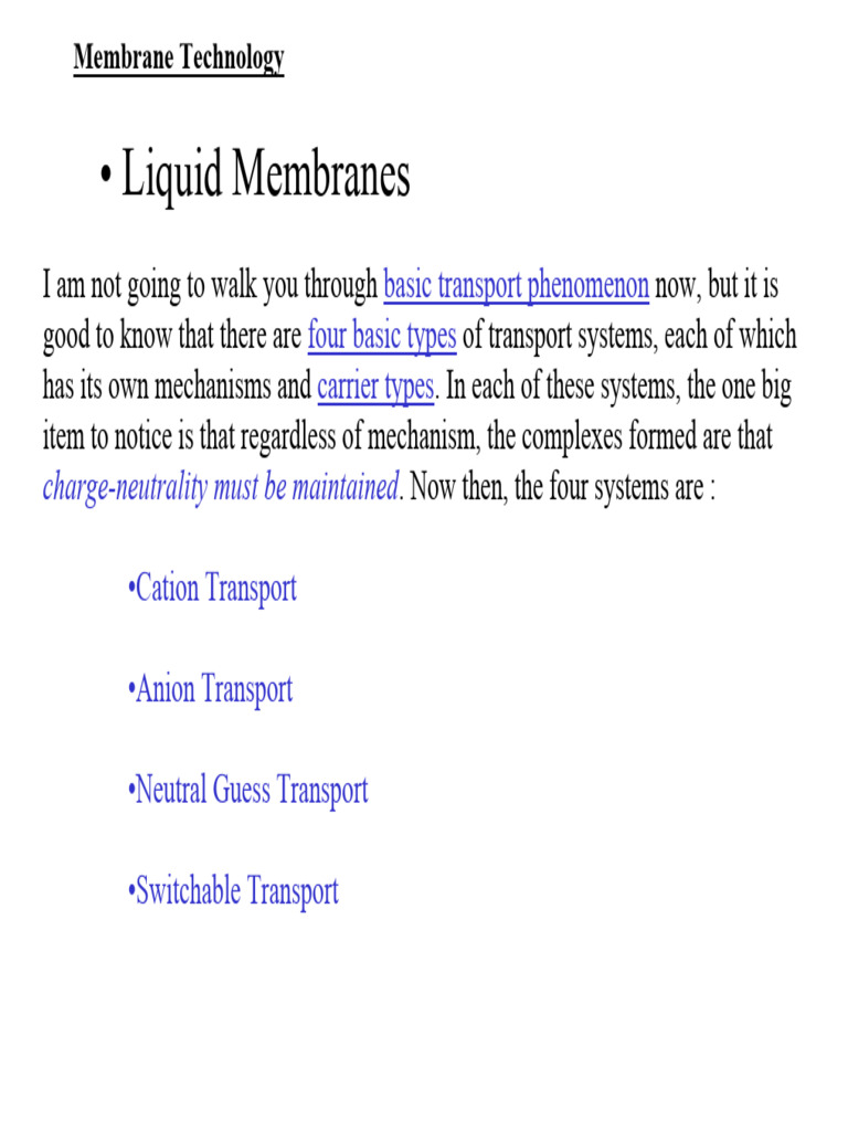 Liquid Membranes | PDF | Ion | Physical Sciences