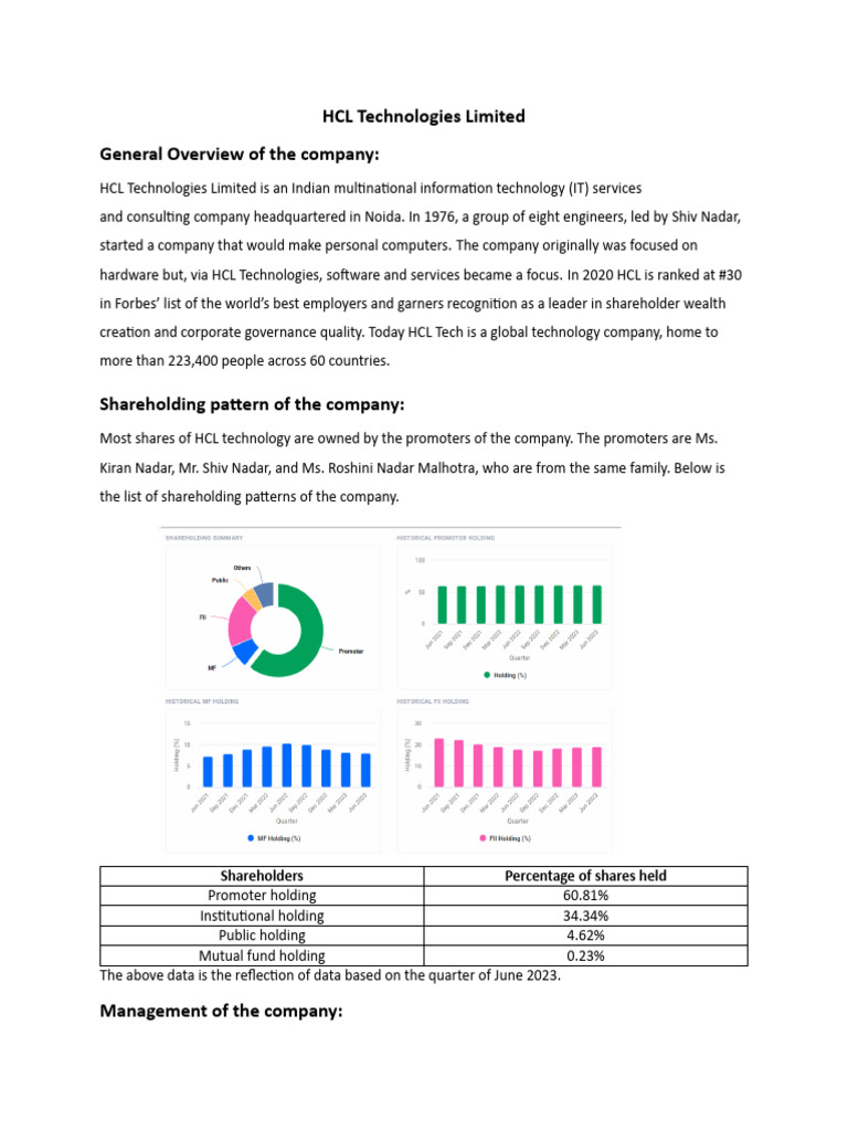HCL Technologies Company Overview | PDF | Research And Development ...