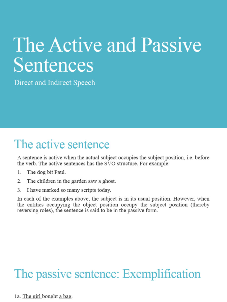 Active and Passive Voice Tense Direct and Indirect Speech | PDF | Verb ...