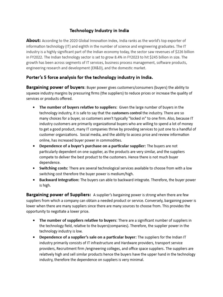 India Technology Industry Overview | PDF | Procurement | Supply Chain