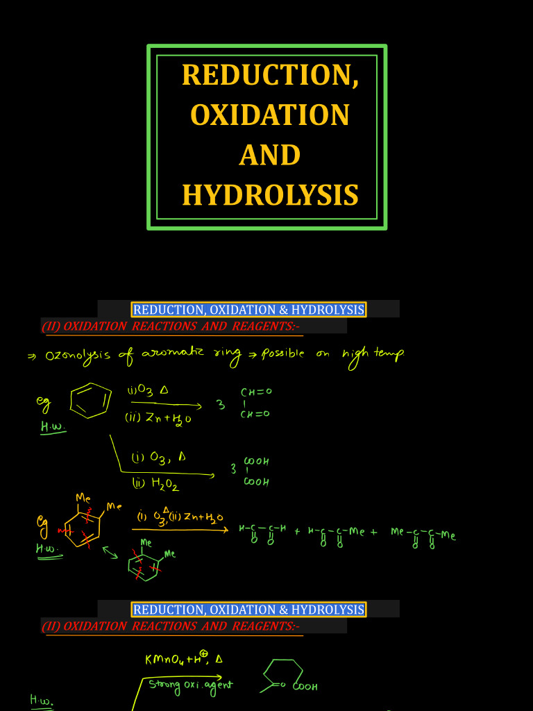 Reduction, Oxidation and Hydrolysis, Orm-3 L-1 | PDF