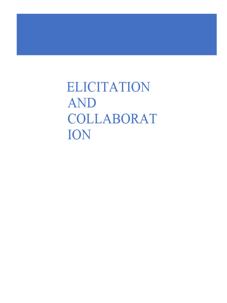 Elicitation and Collaboration in Business Analysis | PDF | Business ...