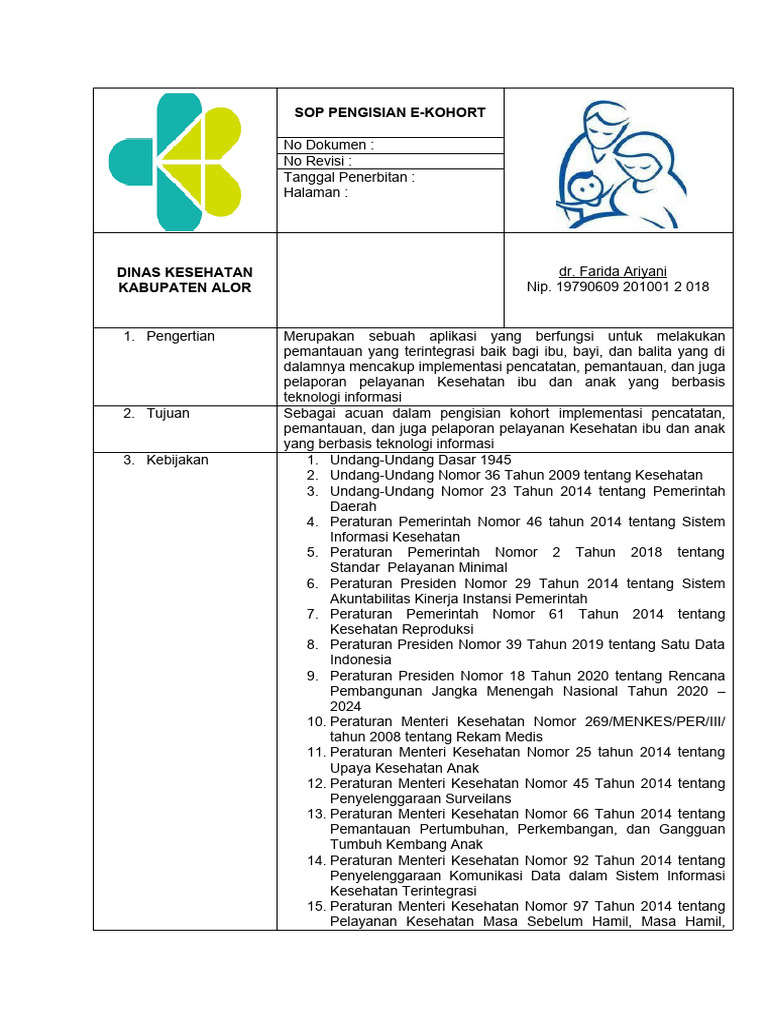 SOP Pengisian E-Kohort Kesehatan | PDF