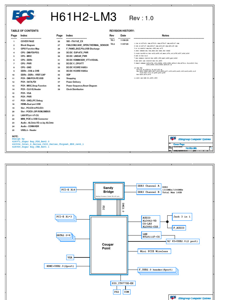 ECS+H61H2-LM3+Rev+1 0 | PDF | Physical Layer Protocols | Electronics
