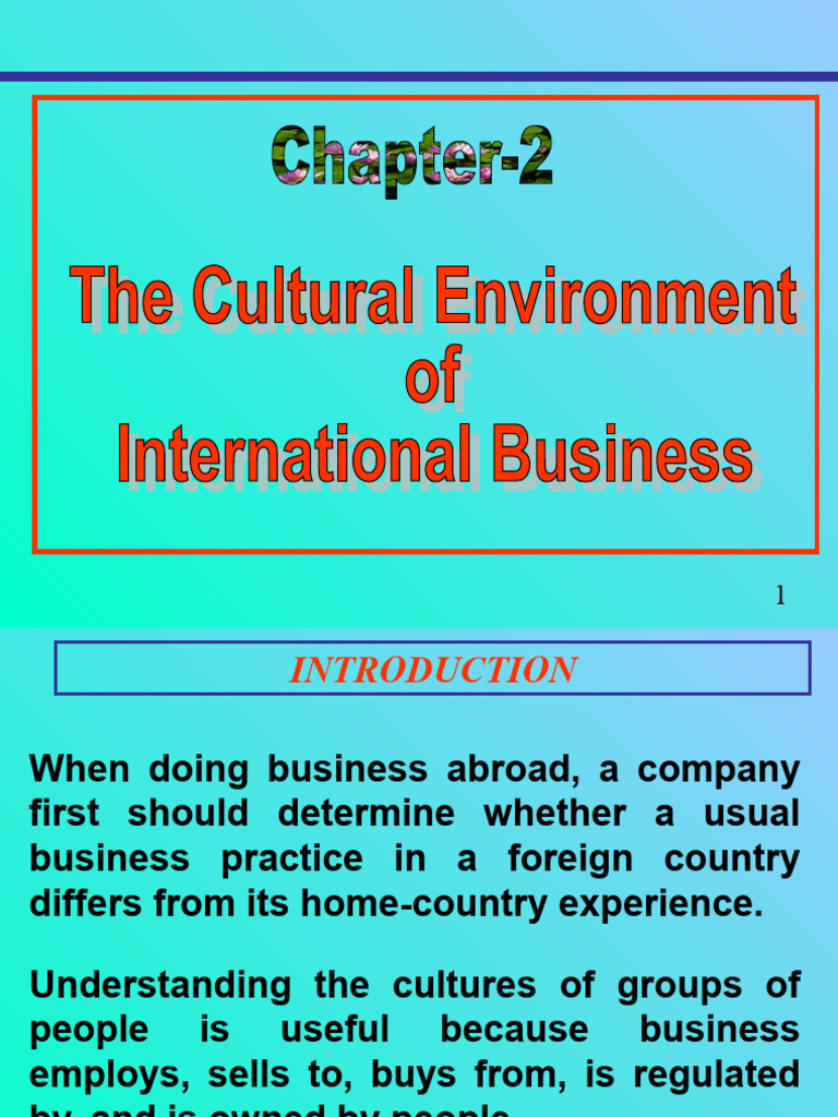 Cultural Environment of International Business | PDF | Attitude ...