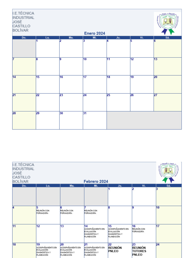 Cronograma Mensual | PDF