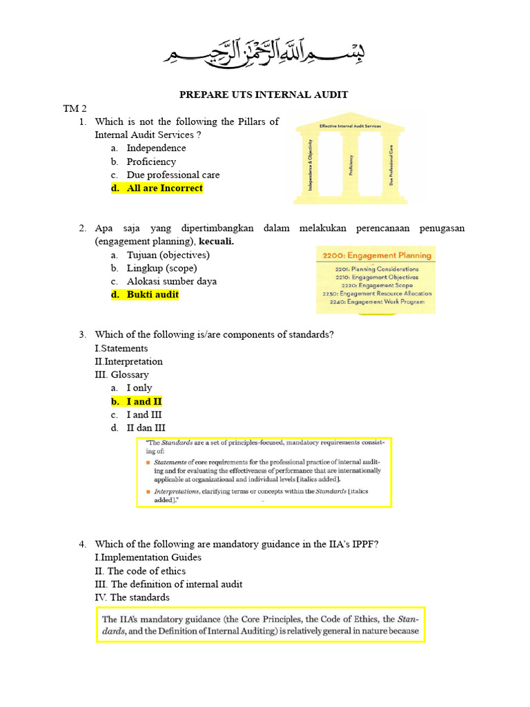 Prepare Uts Internal Audit | PDF | Internal Control | Internal Audit