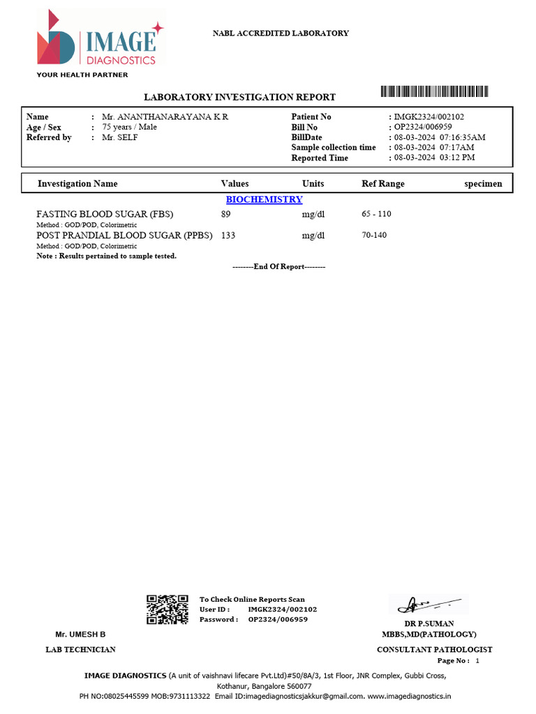 Vaishnavi Lifecare Lab Report Summary | PDF | Radiology | Pathology