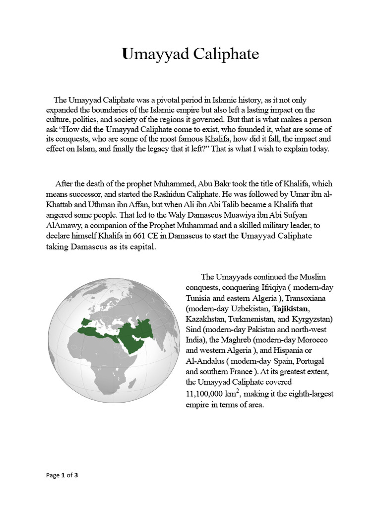 Umayyad Caliphate | PDF | Caliphate | Middle East