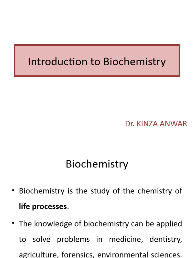 Introduction To Biochemistry | PDF | Biochemistry | Chemistry