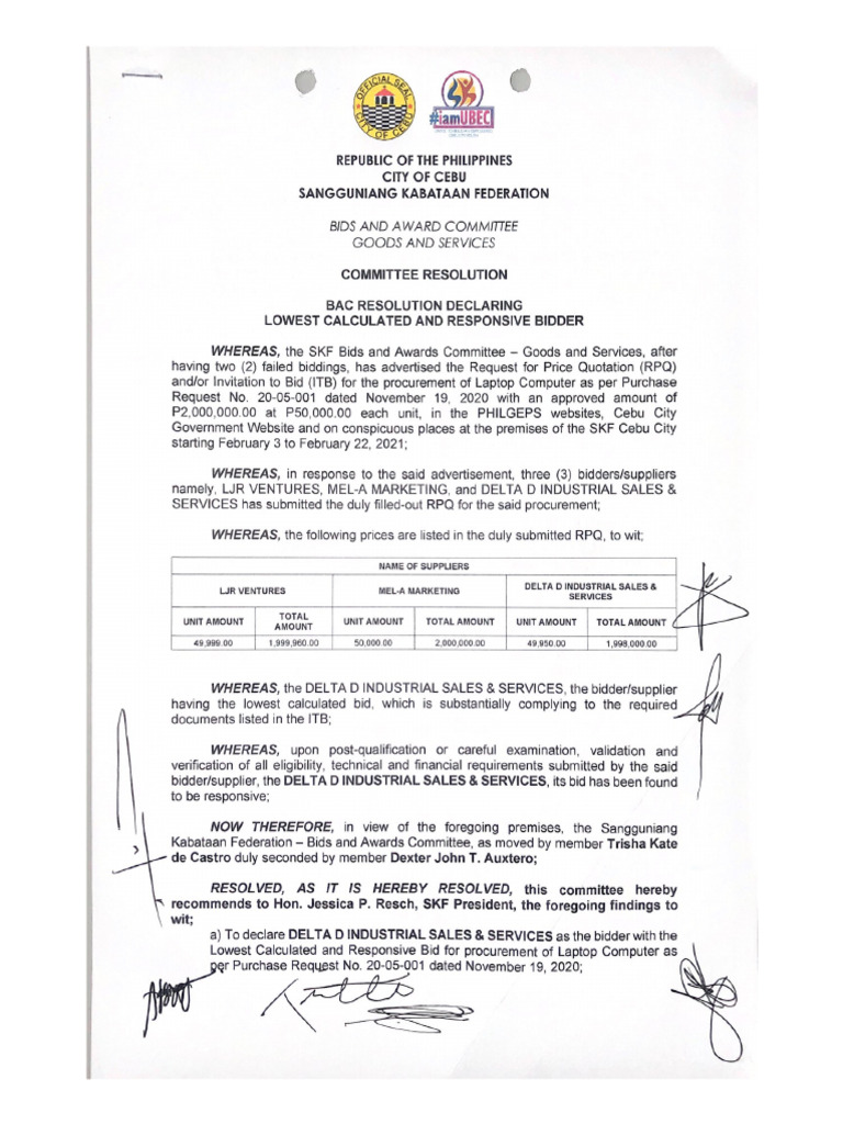 BAC Resolution Laptop | PDF