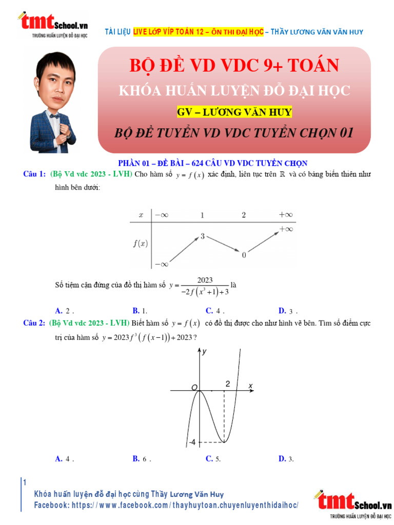 (Lvh) - Bộ Đề Vd Vdc 2023 Nắm Chắc 9+ Toán - Phần 01 - Có Đa Chuẩn | PDF