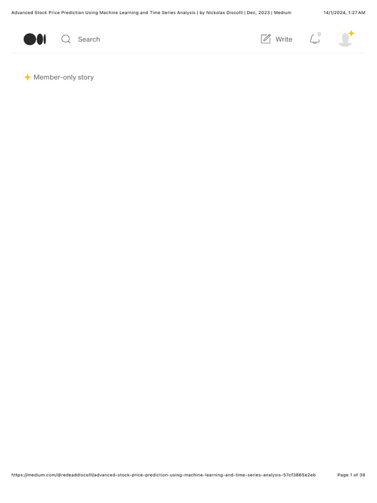 Advanced Stock Price Prediction Using Machine Learning and Time Series Analysis - by Nickolas ...