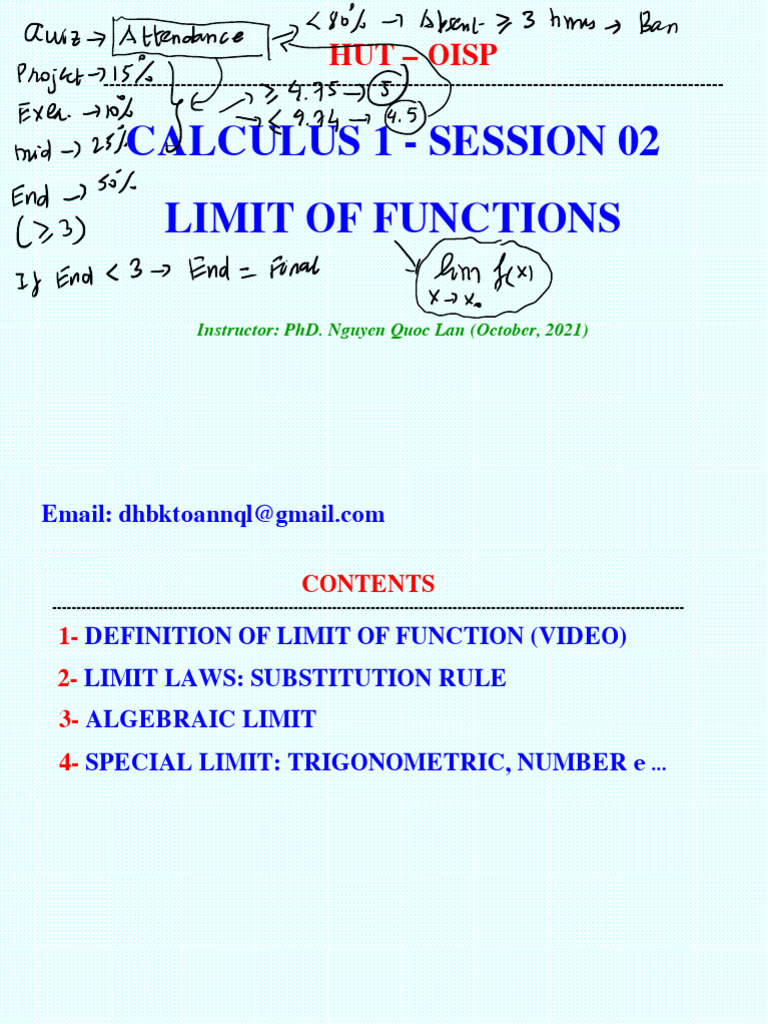 Calculus 1: Limits of Functions Guide | PDF | Function (Mathematics ...