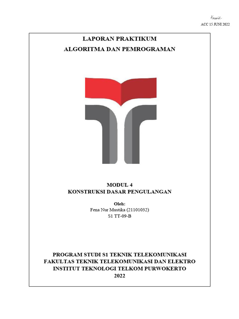 Laporan Praktikum Algoritma Dan Pemrograman Modul 4 Konstruksi Dasar Pengulangan | PDF