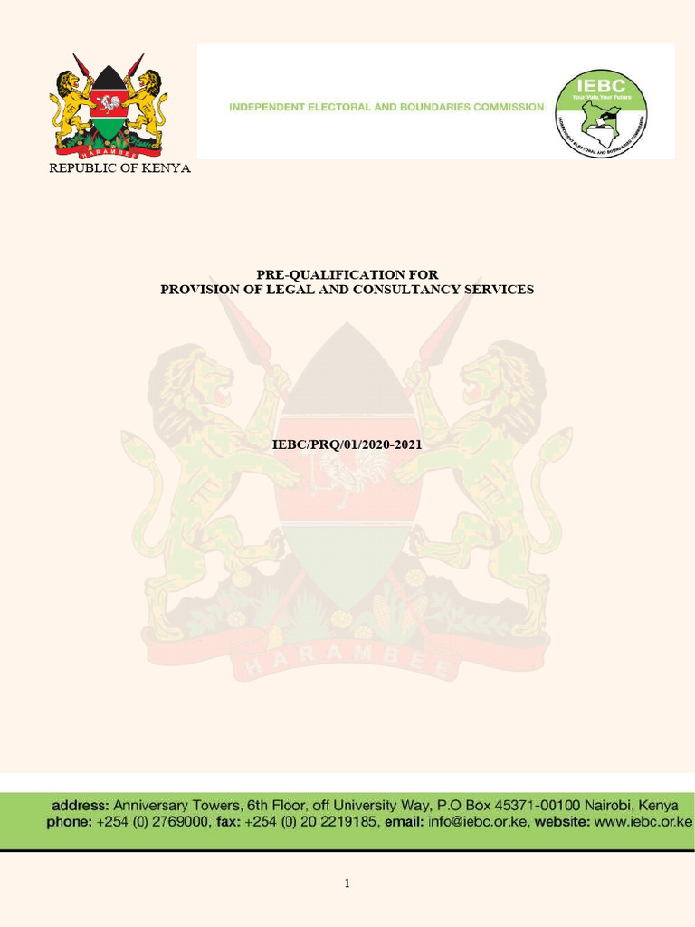 Iebc Tender - Word | PDF | Joint Venture | Procurement