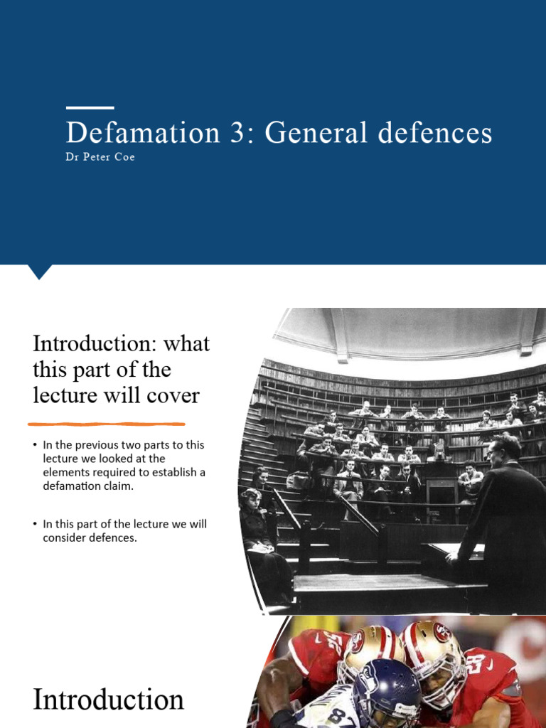 4 Defamation 3 Defences (BB Version) | PDF | Public Law | Common Law