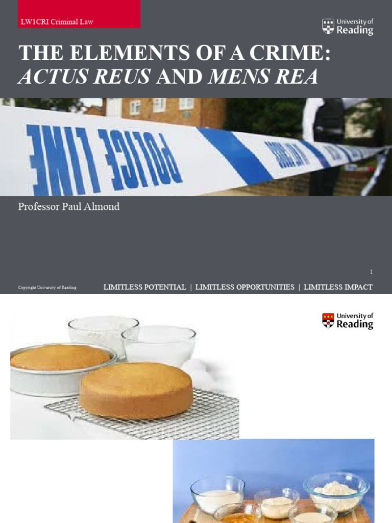 AR and MR Lectures | PDF | Recklessness (Law) | Mens Rea