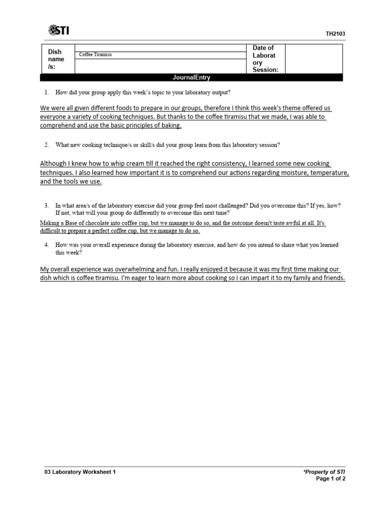 03 Laboratory Worksheet 1 | PDF